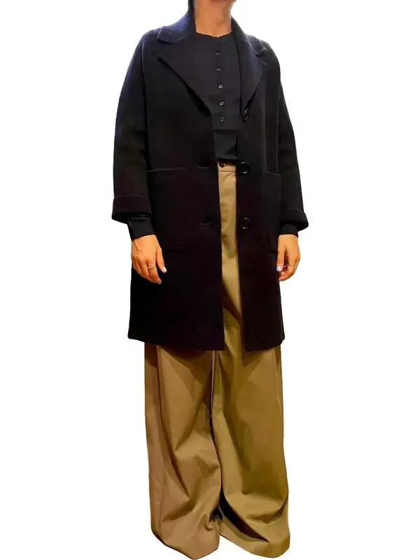 LEBOR GABALA Herringbone Patch Pocket Coat - Blue