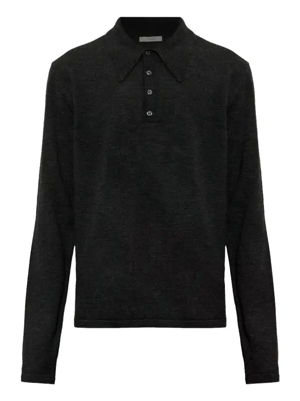 LEMAIRE Long-sleeve Polo Sweater - Grey