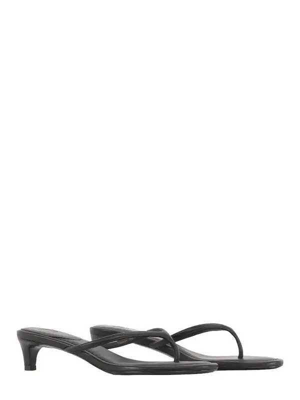 12 STOREEZ Thong Kitten Heel Sandals - Black