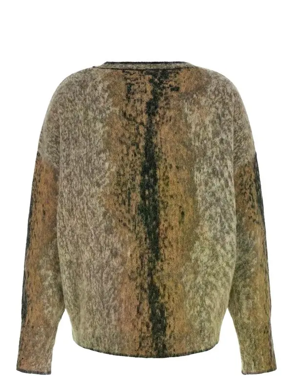 NUDE Abstract Pattern Brushed Texture Sweater - Brown