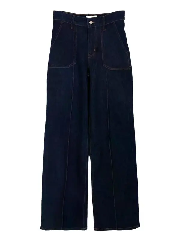 FRAME Le Slim Palazzo Pintuck-pocket Jeans - Blue