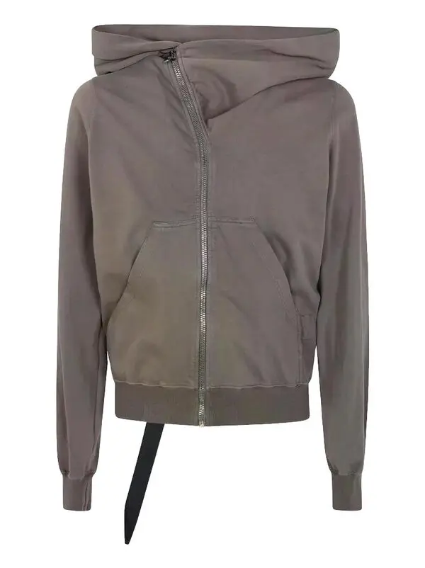 Rick Owens Mountain Asymmetric Zip Hoodie - Grey