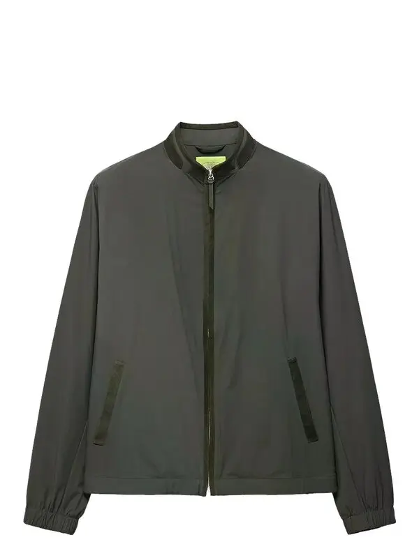 Shanghai Tang Mandarin Collar Zip-up Jacket - Green