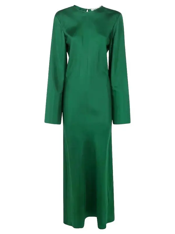 RÓHE Silk Long-sleeve Maxi Dress - Green