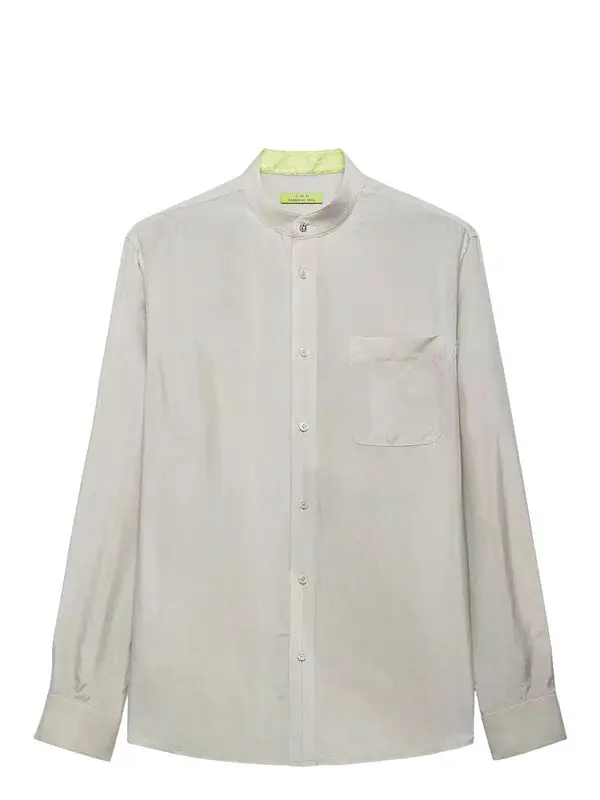 Shanghai Tang Fortune Mandarin-collar Chest-pocket Shirt - Neutrals