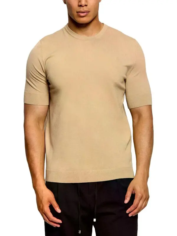 Hugo Slim-fit Knit T-shirt - Neutrals