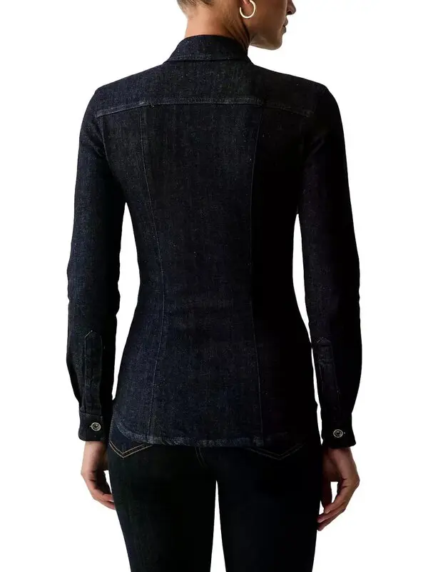 Patrizia Pepe Fly Logo-plaque Denim Shirt - Blue