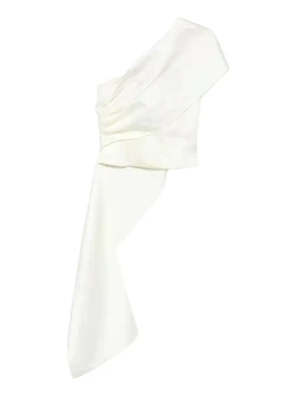 FORTE_FORTE Asymmetric Drape Blouse - Neutrals