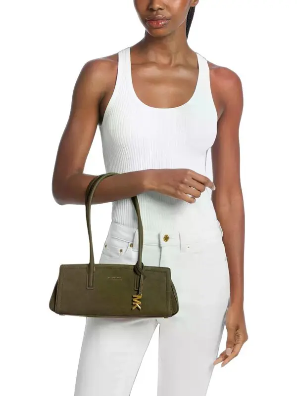 Michael Kors Laila Small Suede Shoulder Bag - Green