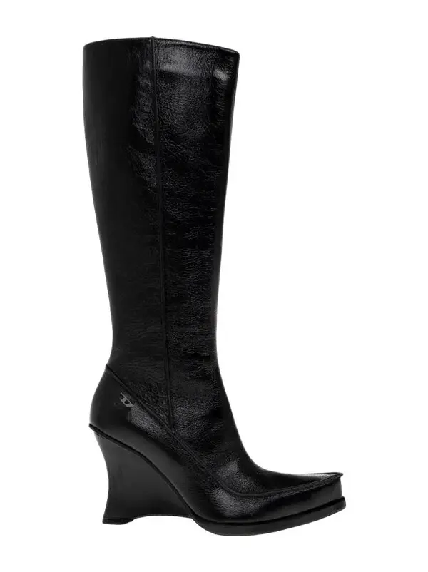 DIESEL® D-lucette Wedge Heel Boots - Black