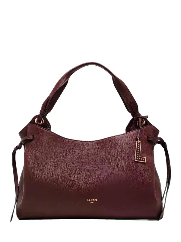 LANCEL Medium Swann Grained Leather Tote Bag - Red