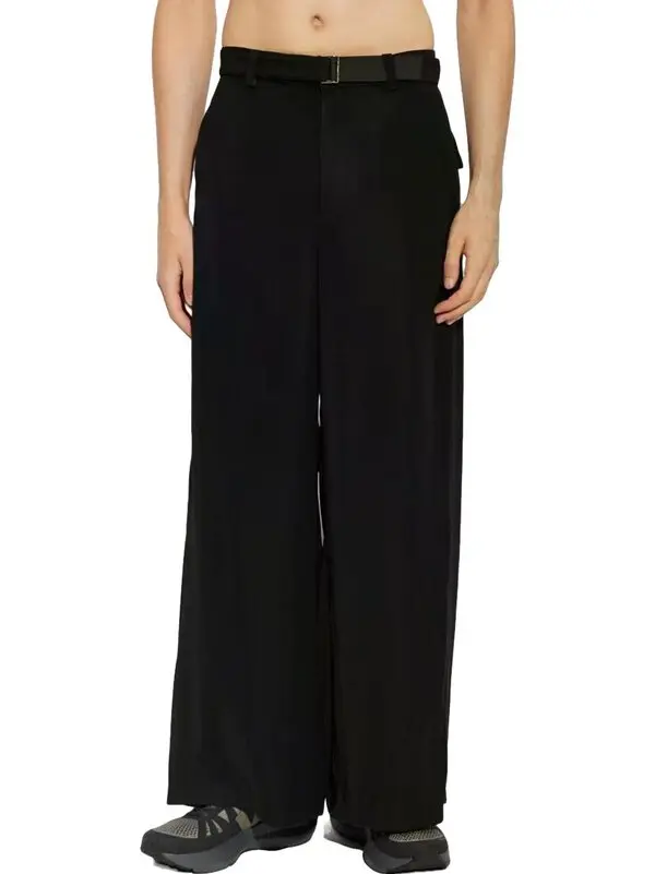 Sacai Belted Wide-leg Trousers - Black