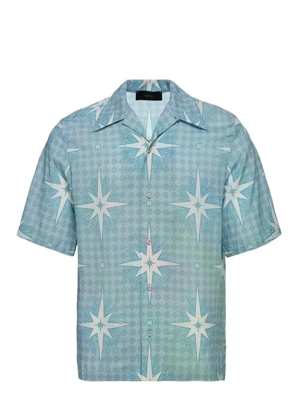 Amiri Star-print Short-sleeve Shirt - Blue