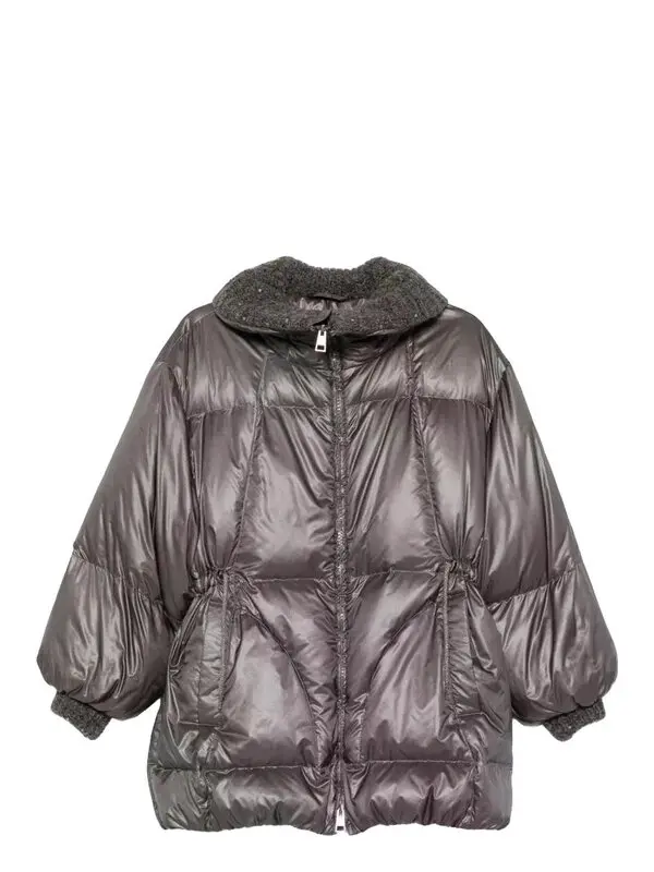 PANICALE Quilted Drawstring Jacket - Grey