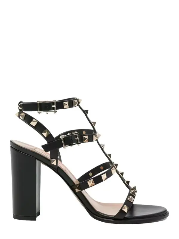 Valentino Garavani Rockstud Ankle-strap Heeled Sandals - Black