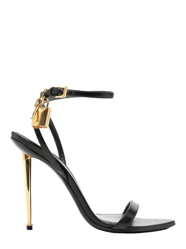 TOM FORD Padlock Leather Sandals - Black
