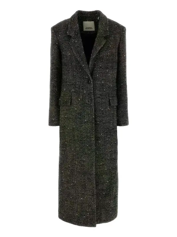 Isabel Marant Étoile Herringbone-pattern Ealine Coat - Black