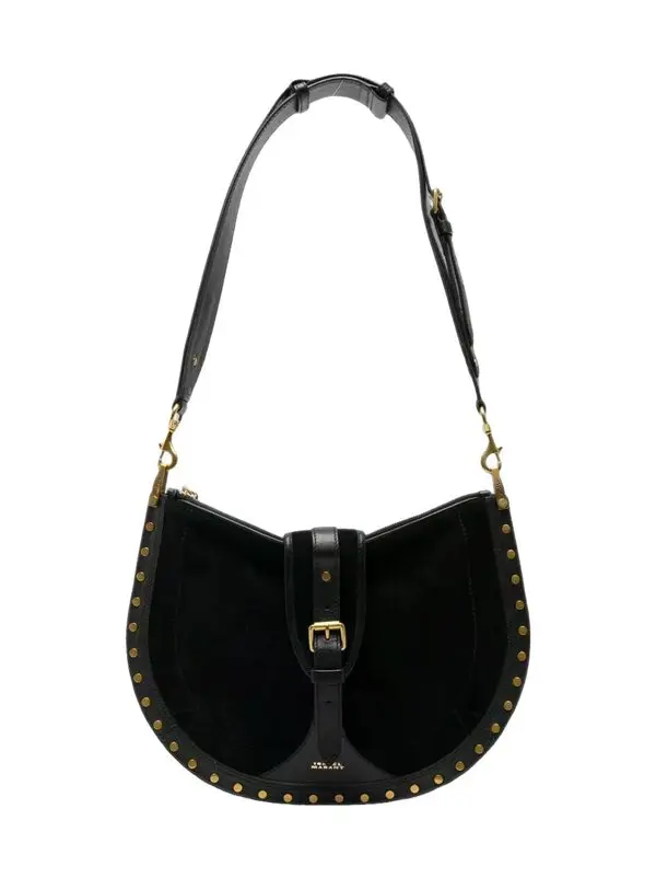 Isabel Marant Étoile Oskan Soft Studded Leather Shoulder Bag - Black