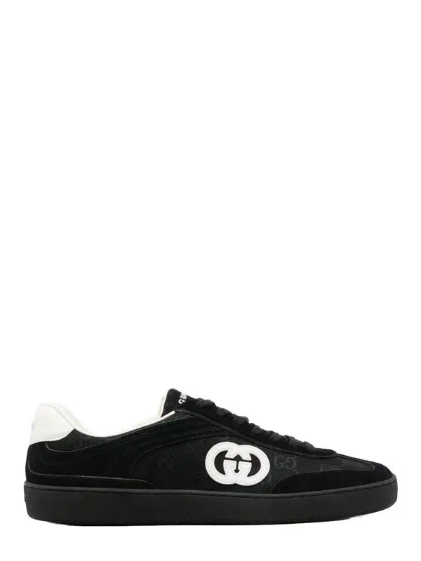 Gucci Gg Monogram Lace-up Sneakers - Black