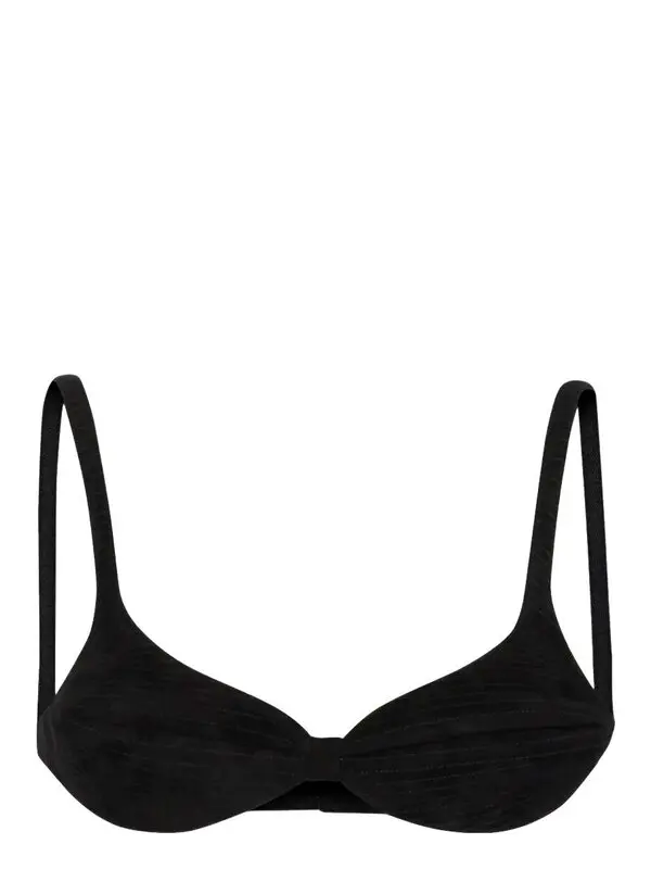 JEAN PAUL GAULTIER Conical Cup Leather Top - Black