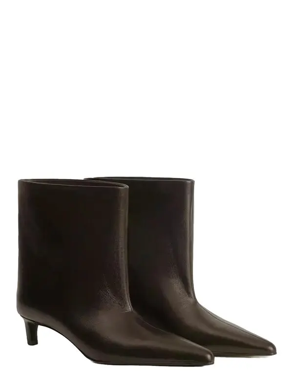 12 STOREEZ Pointed-toe Kitten-heel Ankle Boots - Brown