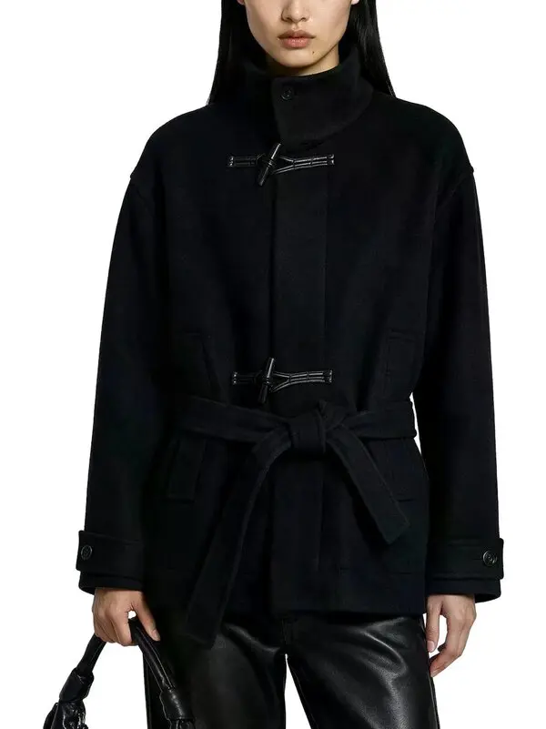 LEMAIRE Short Duffle Coat In Wool - Black