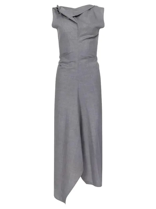 Victoria Beckham Draped Tailored Midi Dress - Grey