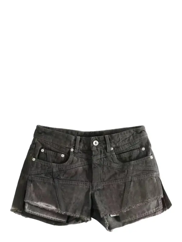Rick Owens Distressed Denim Shorts - Grey