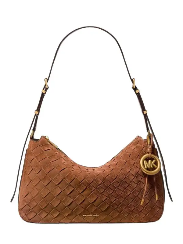 Michael Kors Woven Leather Shoulder Bag - Brown