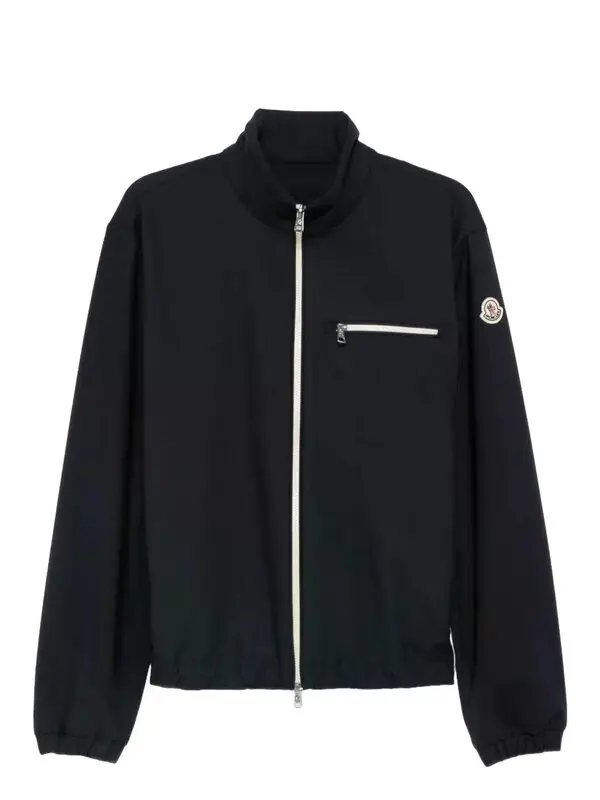 Moncler Logo Patch Zip-up Jacket - Black