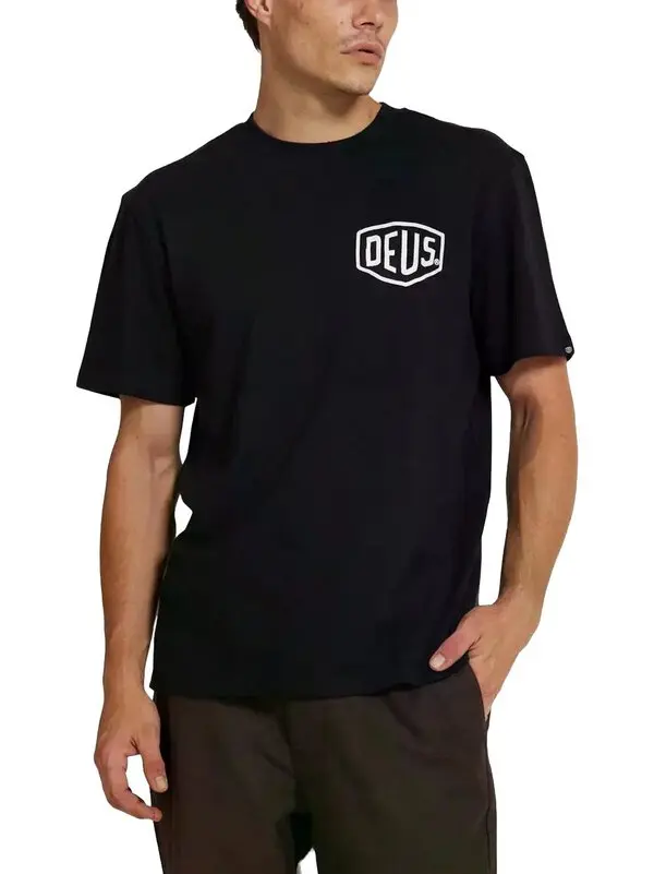 Deus Ex Machina Milano Adress Graphic-print Logo-patch T-shirt - Black