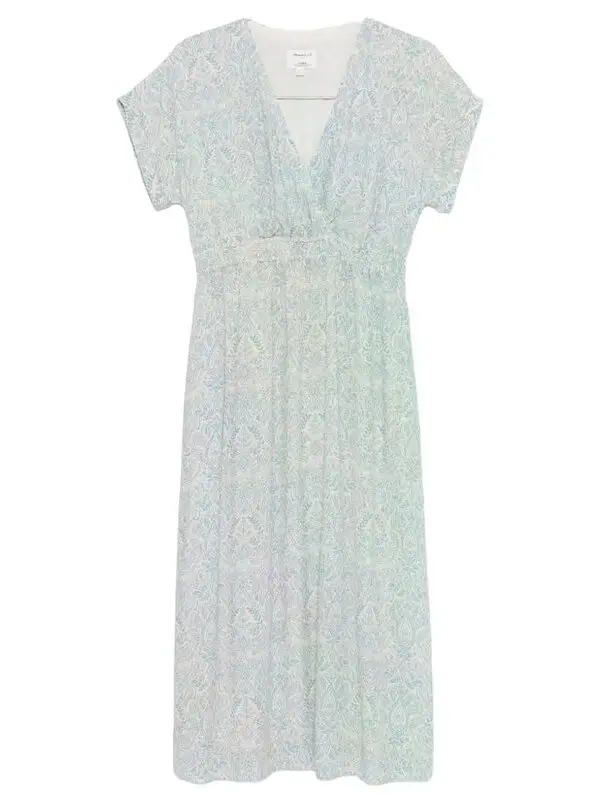 MAISON123 Reve Paisley-print V-neck Midi Dress - Neutrals