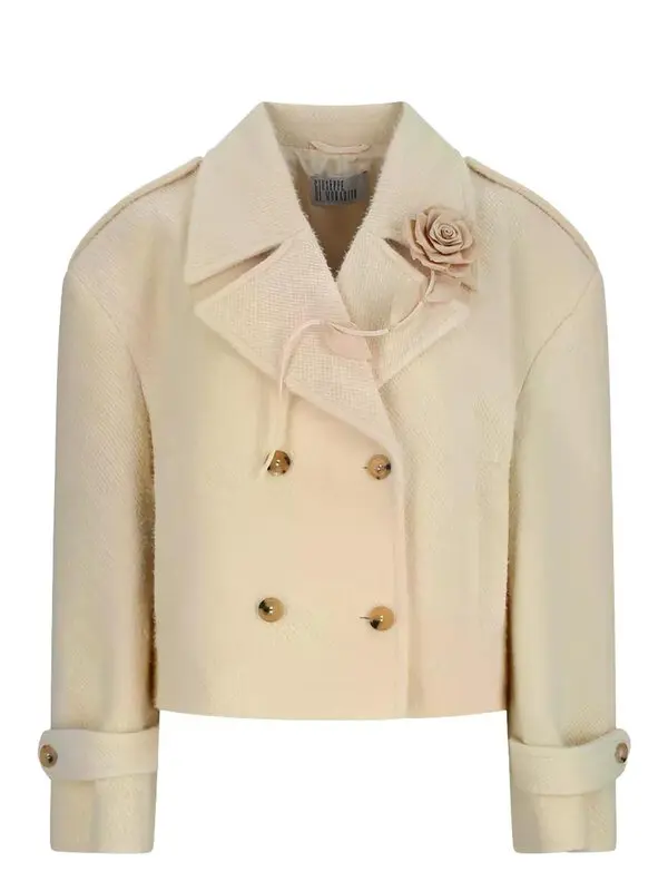 Giuseppe Di Morabito Double-breasted Jacket With Floral Detail - Neutrals
