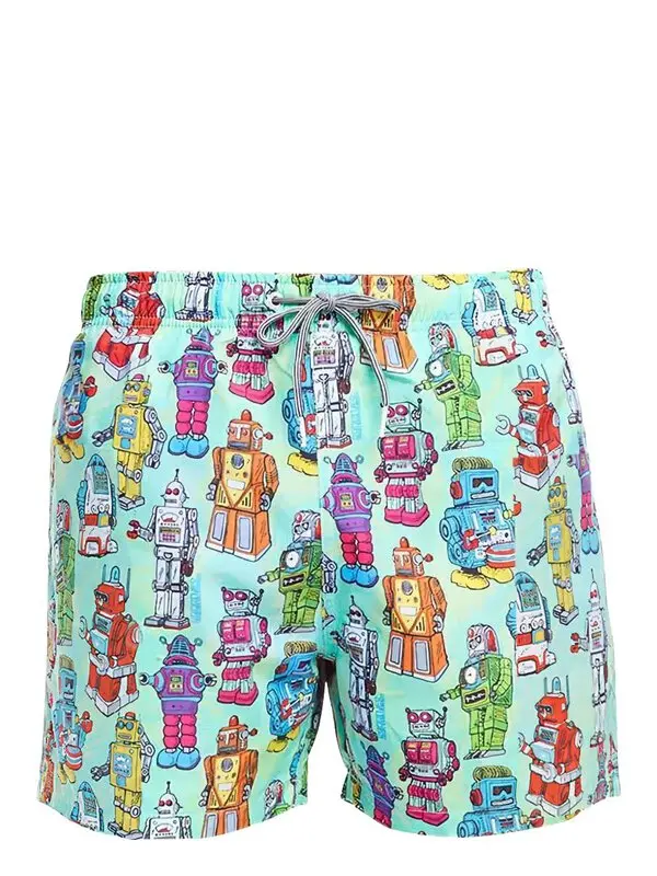 BOARDIES Robot Print Swim Shorts - Blue