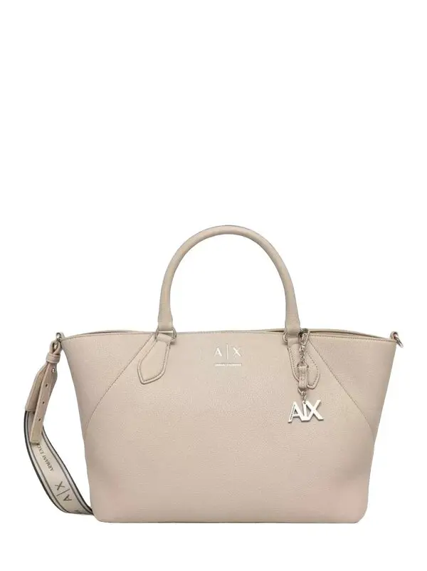 Armani Exchange Logo Plaque Tote Bag - Neutrals