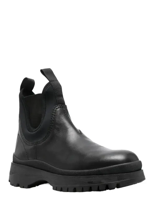 Prada Leather Chelsea Boots - Black