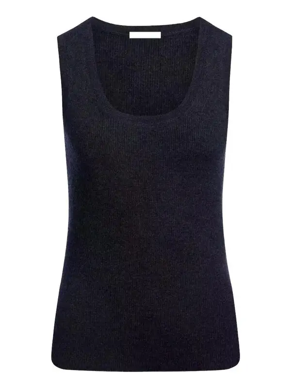 12 STOREEZ Ribbed Knit Wool Tank Top - Grey