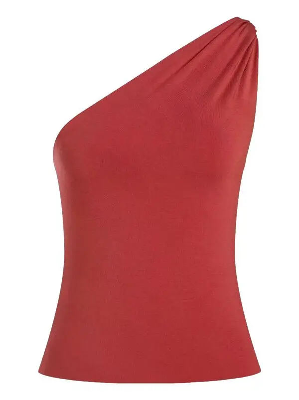 12 STOREEZ One-shoulder Draped Top - Red
