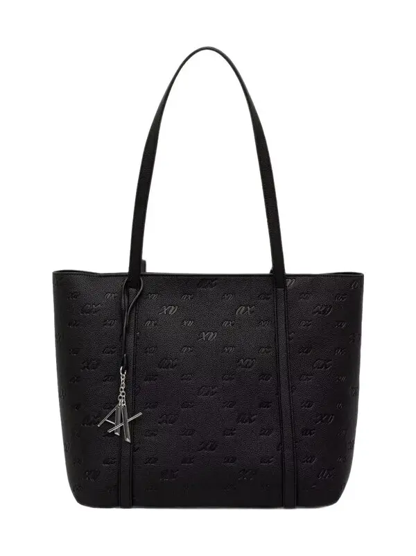 Armani Exchange Embossed Logo Tote Bag - Black