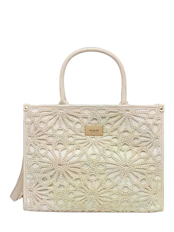 MORGAN Crochet-knit Tote Bag - Neutrals