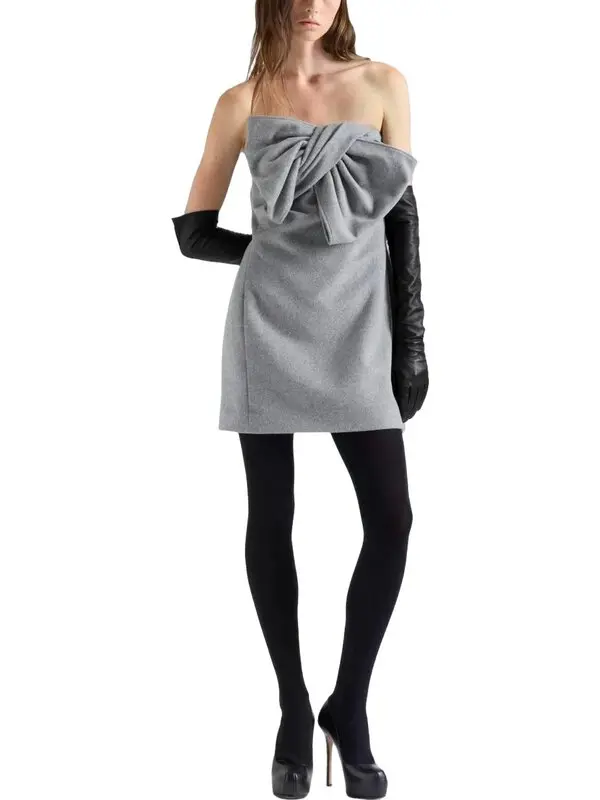 7 For All Mankind Strapless Bow Detail Dress - Grey