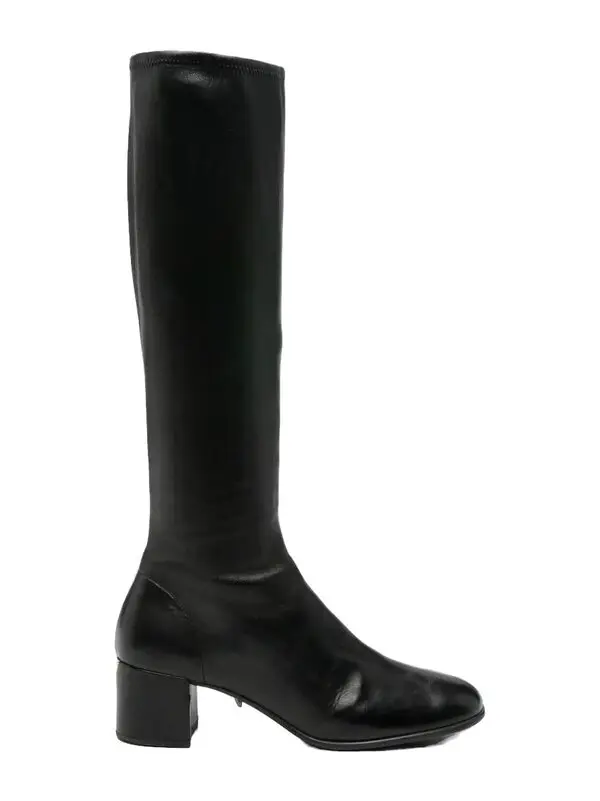 Prada Logo Plaque Knee-high Boots - Black