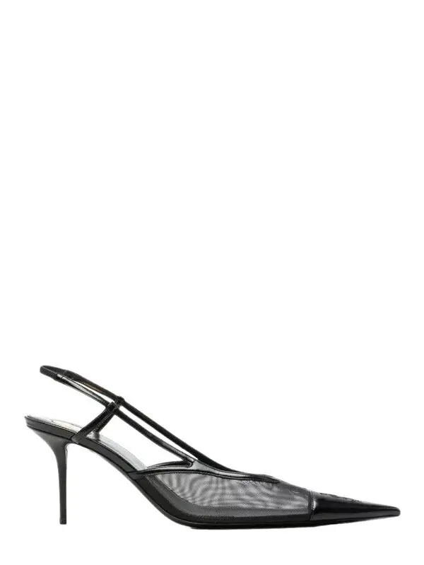 Saint Laurent Renée" Panelled Slingback Pumps - Black