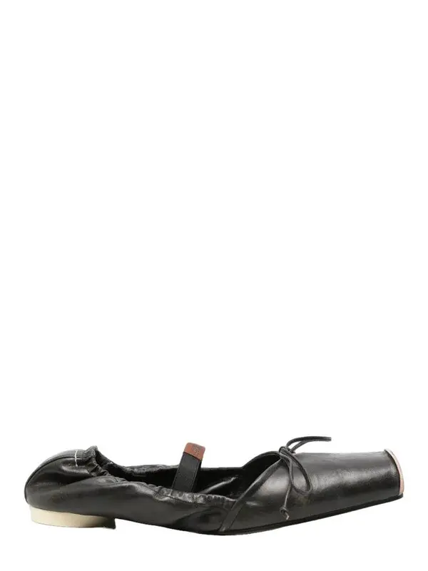 MAISON MARGIELA Square-toe Leather Ballet Flats - Black