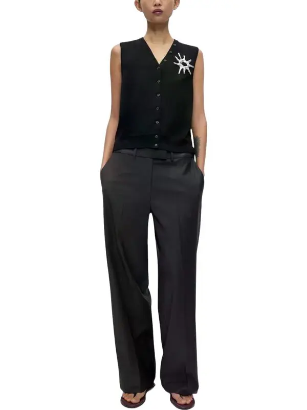 CORDERA Button-up Knitted Waistcoat - Black