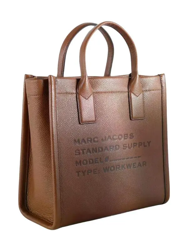 Marc Jacobs Logo-embossed Grained Leather Tote Bag - Brown
