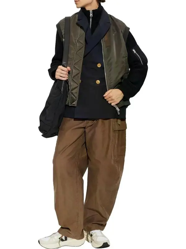 Sacai Belted Loose Fit Cargo Trousers - Brown