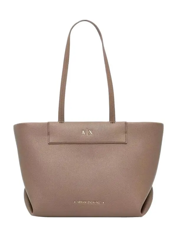 Armani Exchange Logo Plaque Tote Bag - Brown