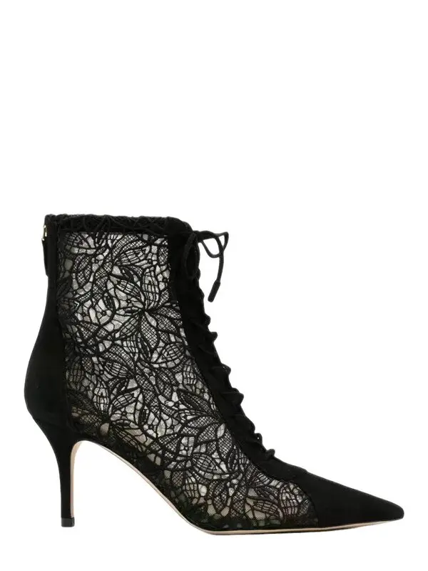 ARTEANA Venezia Lace-up Heeled Ankle Boots - Black