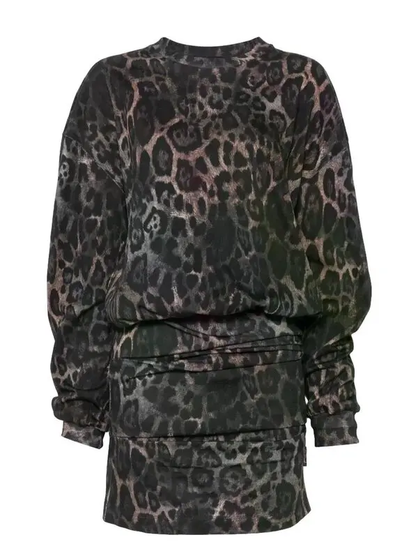 Just Cavalli Leopard-print Mini Dress - Black